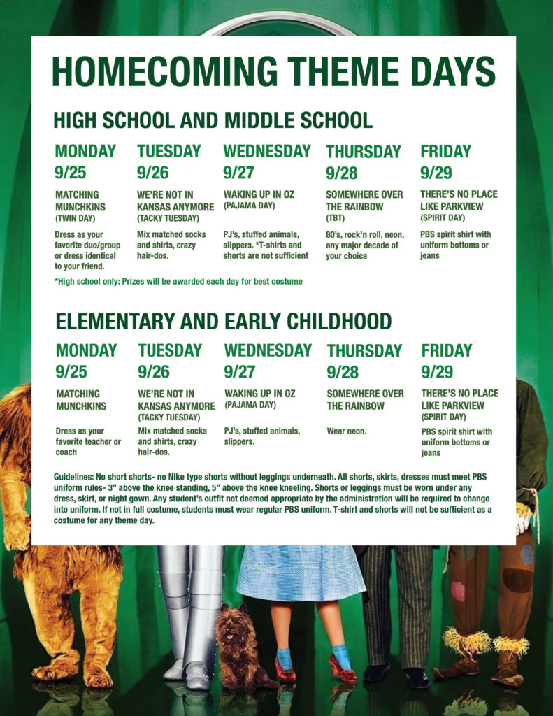 2017 Homecoming Week - Parkview Baptist SchoolParkview Baptist School